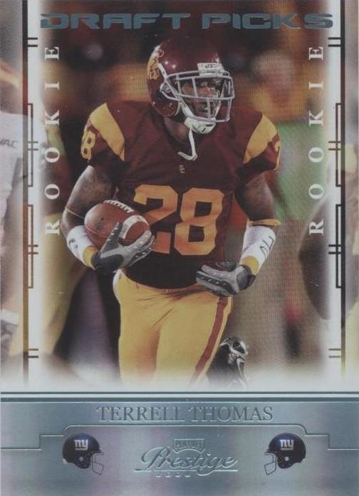 2008 Prestige - Terrell Thomas #195 Draft Picks Light Blue /999 (RC) for sale online | eBay
