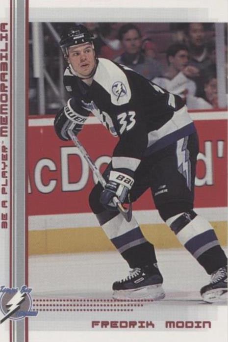 2000-01 In the Game Be A Player Memorabilia - Fredrik Modin #191 Ruby ...