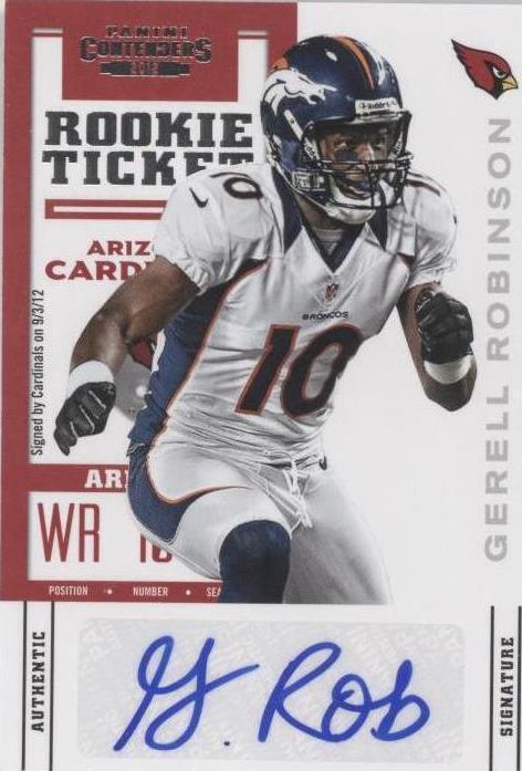 2012 Panini Contenders - Rookie Ticket Variation Gerell Robinson #139 ...