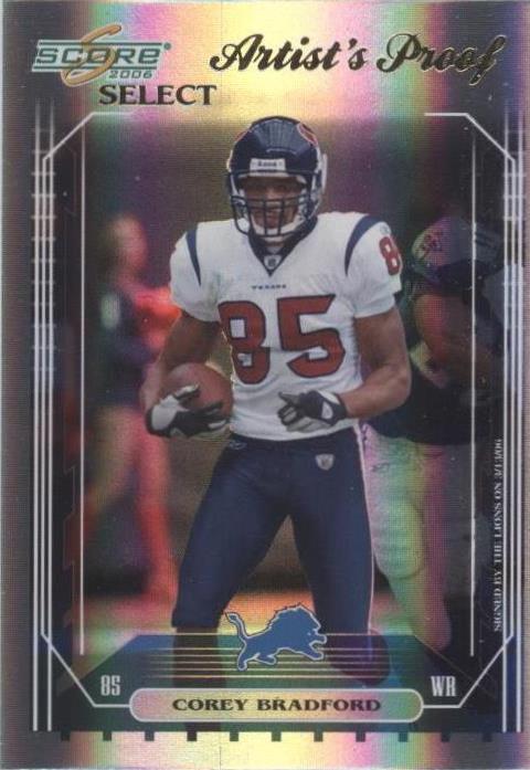 2006 Score Select - Artist's Proof #109 Corey Bradford /32 for sale ...
