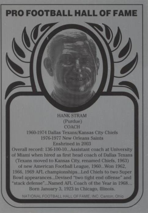 1988-2013 Pro Football Hall of Fame Metallic - Hank Stram for sale ...