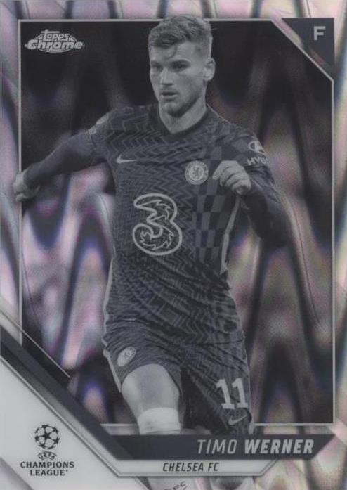 2021-22 Topps Chrome UCL - Timo Werner #130 Black & White RayWave ...