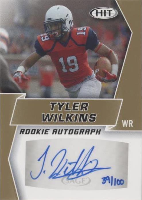 2019 Sage Hit Premier Draft - Rookie Autographs Gold #A79 Tyler Wilkins ...