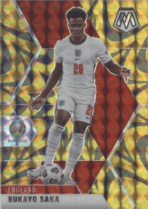 2021 Panini Mosaic UEFA Euro 2020 - Bukayo Saka #106 Reactive Gold Mosaic Prizm for sale online ...