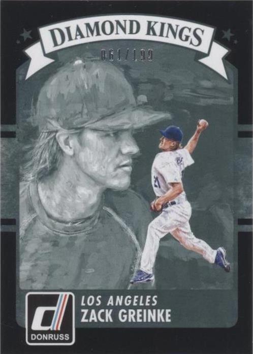 2016 Panini Donruss - Diamond Kings Zack Greinke #14 Black Border /199 ...