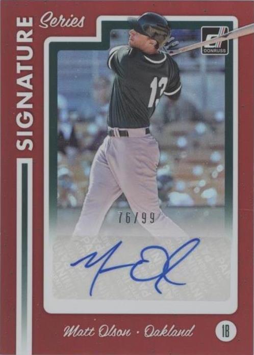 2017 Panini Donruss - Signature Series Matt Olson #SS-MO Red /99 (AU ...