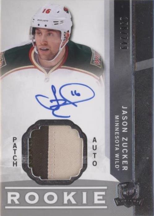 2012-13 Upper Deck The Cup - Rookie Patch Autograph Jason Zucker #110 / ...