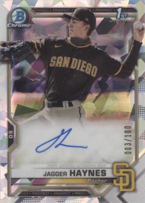 2021 Bowman Chrome - Prospect Autographs Jagger Haynes #CPA-JH Atomic ...