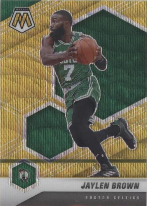 2020-21 Panini Mosaic - Jaylen Brown #155 Mosaic Gold Wave Prizm for ...