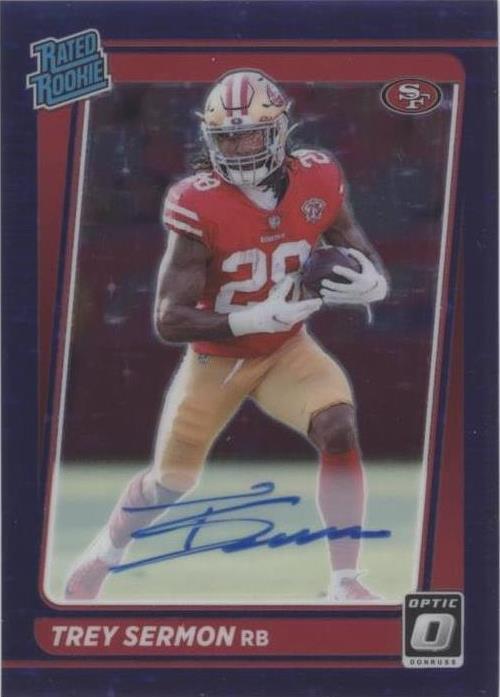 2021 Panini Donruss Optic - Rated Rookie RPS Trey Sermon #224 Purple ...