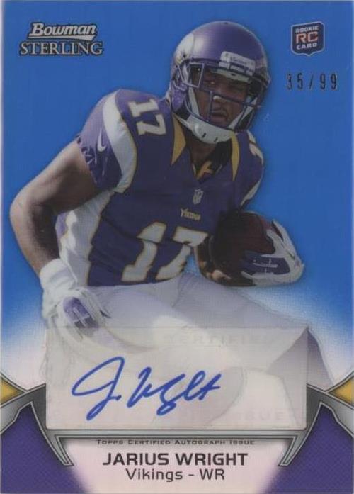 2012 Bowman Sterling - Blue Refractor Autographs #68 Jarius Wright /99 (AU, RC) for sale online ...