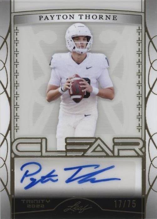 2022 Leaf Trinity - Clear Auto Payton Thorne #CA-PT1 Gold /75 (AU, RC ...