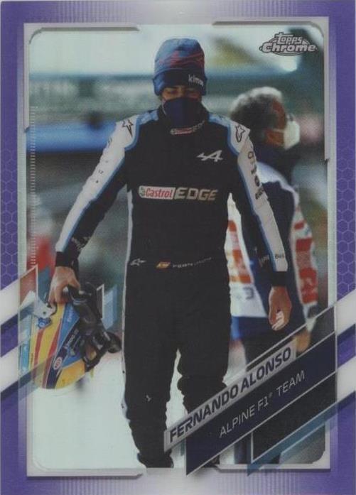2021 Topps Chrome Formula 1 - F1 Racers Fernando Alonso #41 Purple ...