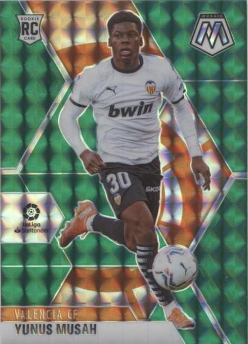 2020-21 Panini Mosaic La Liga - Yunus Musah #75 Green Mosaic (RC) for ...