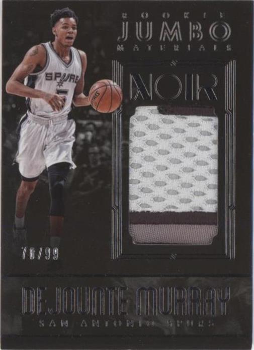 2016-17 Panini Noir - Rookie Noir Jumbo Materials #13 Dejounte Murray ...