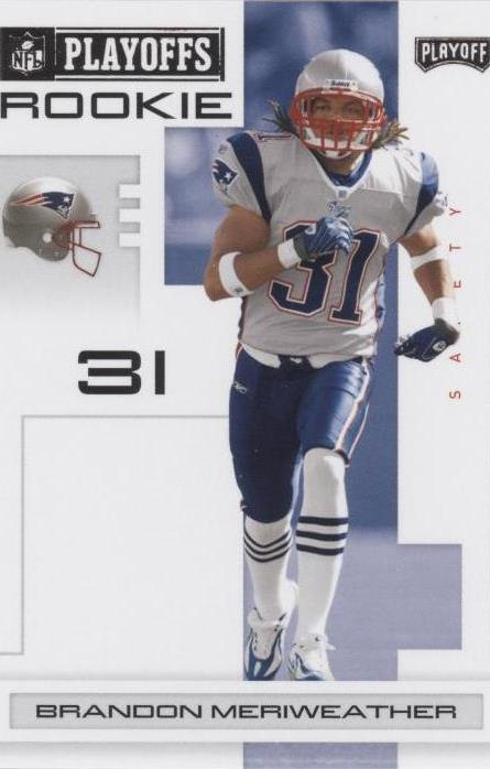 2007 Playoff NFL Playoffs - Black #146 Brandon Meriweather /199 (RC ...