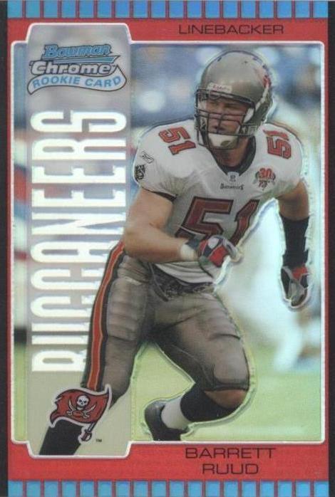 2005 Bowman Chrome - Barrett Ruud #140 Red Refractor (RC) for sale ...