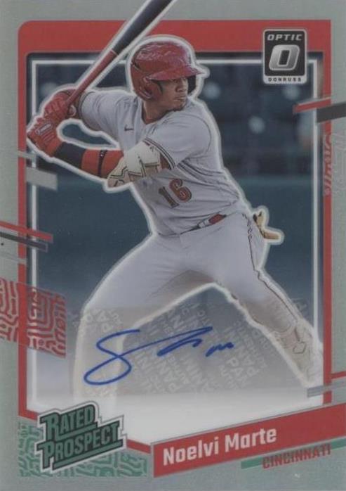 2023 Panini Donruss - Optic Rated Prospect Signatures Holo Prizm #RPS-NM Noelvi Marte (AU, RC ...