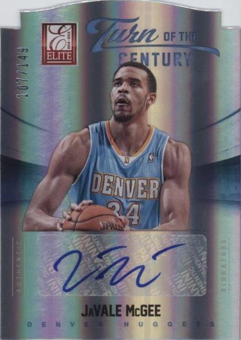 2012-13 Elite - Turn of the Century Die-Cut Autographs #87 JaVale McGee ...