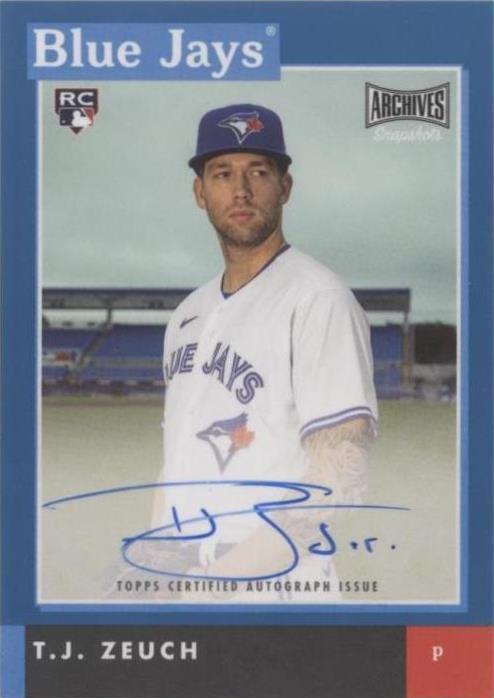 2020 Topps Archives Snapshots - T.J. Zeuch #AS-TZ Blue Autographs /50 ...