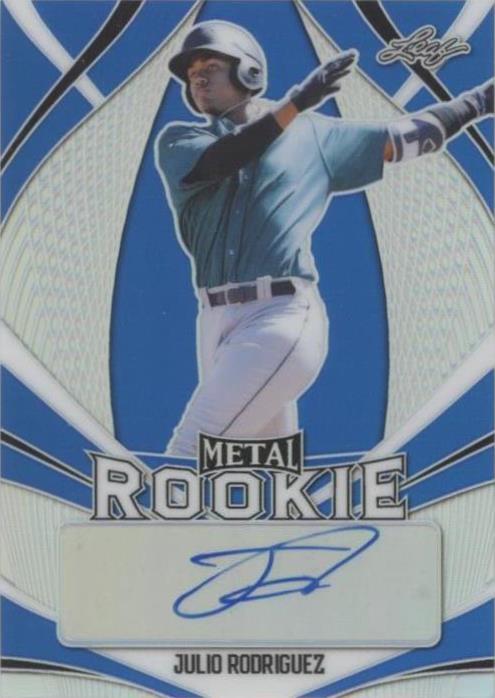 2020 Leaf Metal Rookie Autographs - Blue #MR-JR3 Julio Rodriguez /25 ...