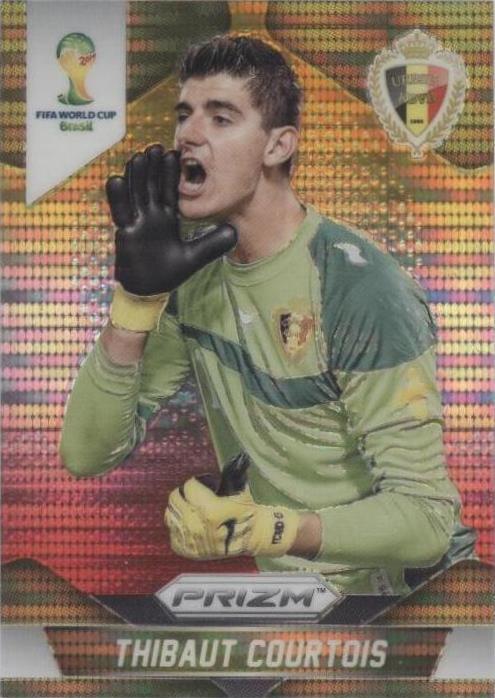 2014 Panini Prizm World Cup - Thibaut Courtois #18 Yellow & Red Pulsar ...