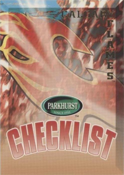 1995-96 Parkhurst International - Team Checklist #306 Calgary Flames ...