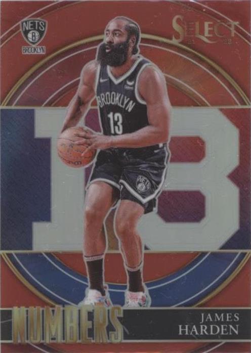 2021-22 Panini Select - Select Numbers James Harden #36 Red Prizm for ...