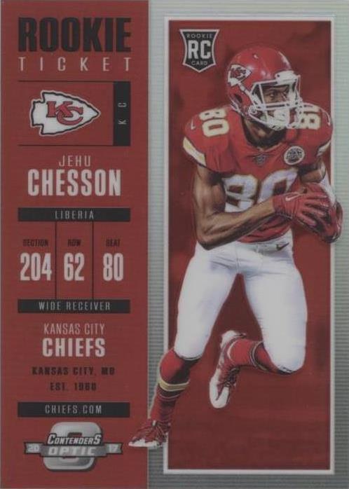 2017 Panini Contenders Optic - Rookie Ticket Jehu Chesson #98 Red /199 ...