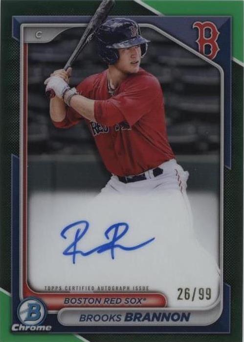 2024 Bowman Chrome - Prospect Autographs Brooks Brannon #CPA-BB Green ...