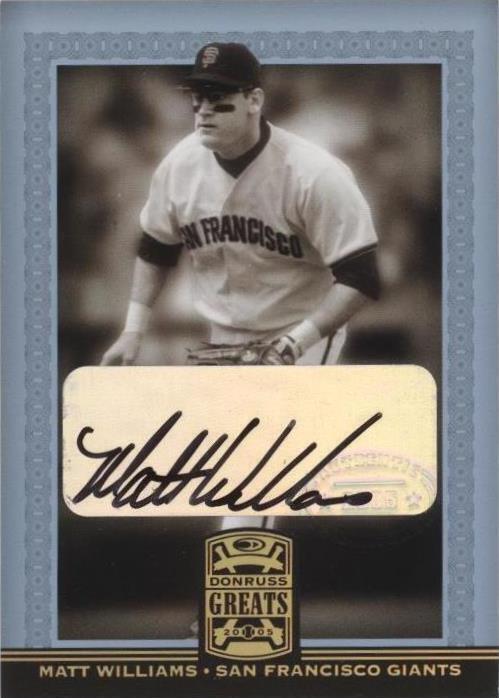 2005 Donruss Greats - Matt Williams #57 Gold Holofoil Signatures (AU ...