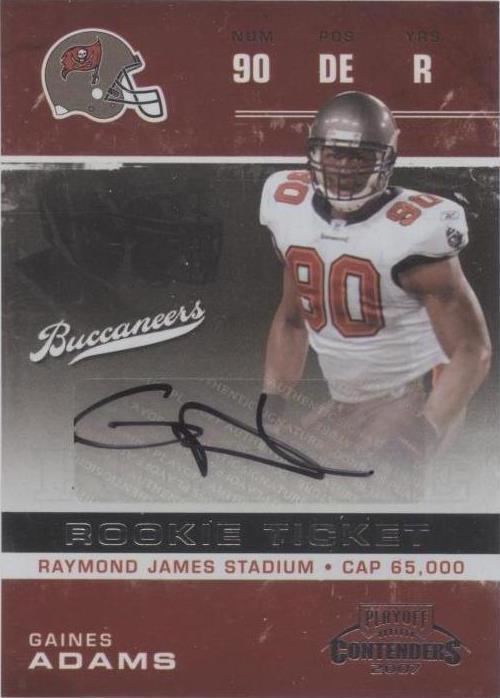 2007 Playoff Contenders - Gaines Adams #151 (AU, RC) for sale online | eBay