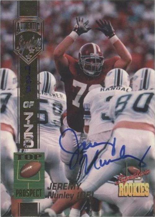 1994 Signature Rookies - Authentic Signatures #40 Jeremy Nunley /7750 ...
