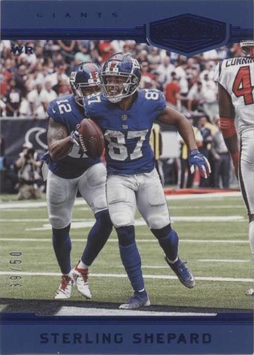 2018 Panini Plates & Patches - Blue #141 Sterling Shepard /50 for sale ...