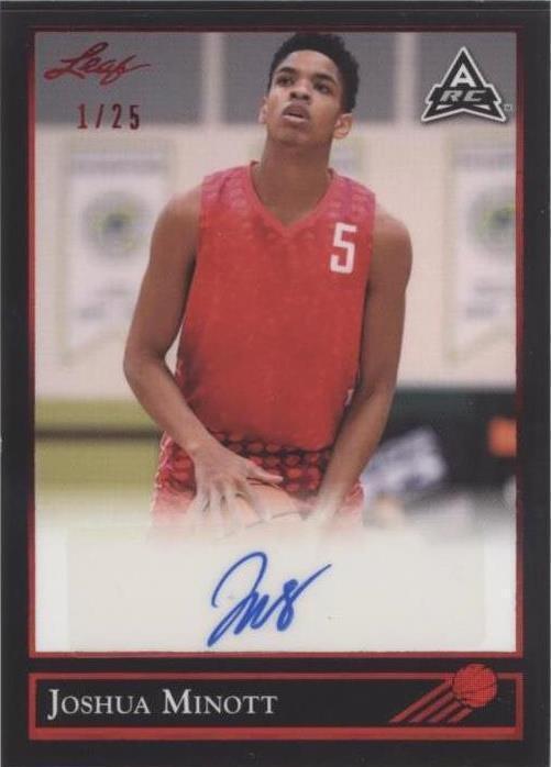 2021-22 Leaf Memories - 1992 Base Autographs Joshua Minott #BG-JM1 Red ...