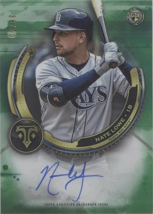 2019 Topps Triple Threads - Rookie Autographs Emerald #RAU-NL Nate Lowe ...