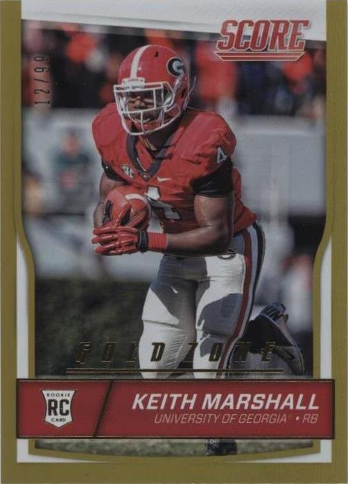 2016 Score - Rookies Jumbo Gold Zone #422 Keith Marshall /99 (RC) for ...