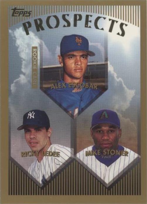 1999 Topps - Prospects #206 Ricky Ledee, Alex Escobar, Mike Stoner (RC ...