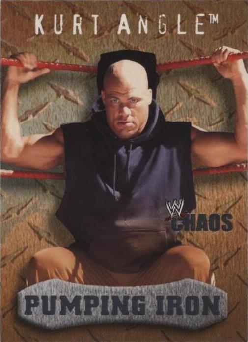2004 Fleer WWE Chaos - Pumping Iron Kurt Angle #88 Gold for sale online ...