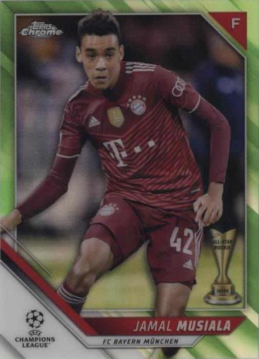2021-22 Topps Chrome UCL - Neon Green Refractor #69 Jamal Musiala /99 ...