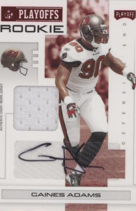 2007 Playoff NFL Playoffs - Gaines Adams #112 Red Materials Signatures ...