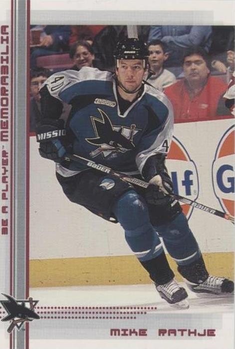 2000-01 In the Game Be A Player Memorabilia - Ruby #346 Mike Rathje ...