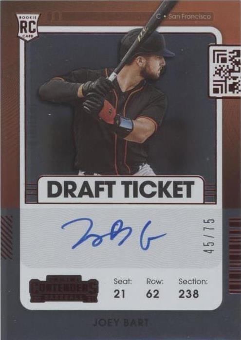 2021 Panini Contenders - Rookie Ticket Variation B Joey Bart #145 Draft ...