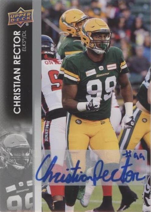 2022 Upper Deck CFL - Autographs #3 Christian Rector (AU, RC) for sale ...