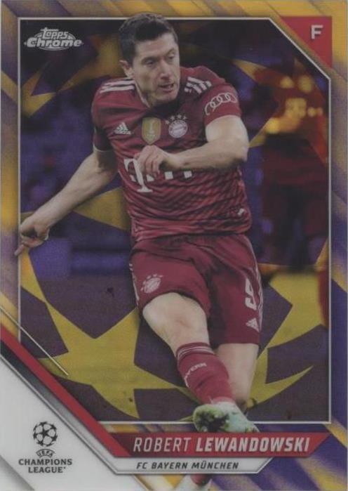 2021-22 Topps Chrome UCL - Robert Lewandowski #123 Purple & Gold ...