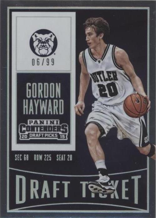 2015-16 Panini Contenders Draft Picks - Gordon Hayward #36 Draft Ticket ...