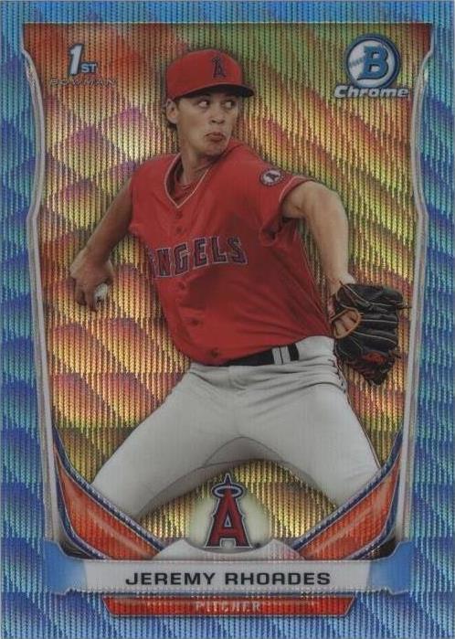 2014 Bowman Draft - Chrome Blue Wave Refractor #CDP113 Jeremy Rhoades ...