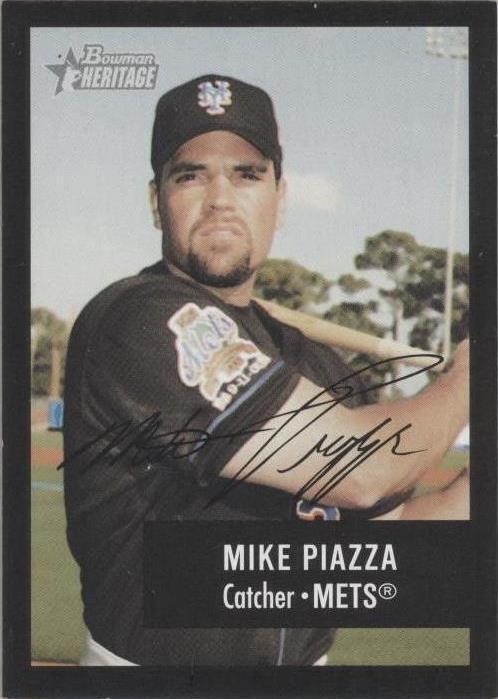 2003 Bowman Heritage - Mike Piazza #157 Black Facsimile Signature for ...
