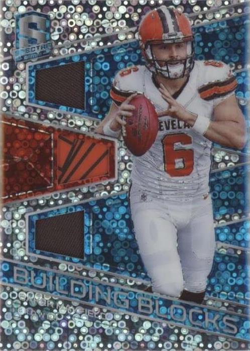 2018 Panini Spectra - Building Blocks Neon Blue Prizm #2 Baker Mayfield ...
