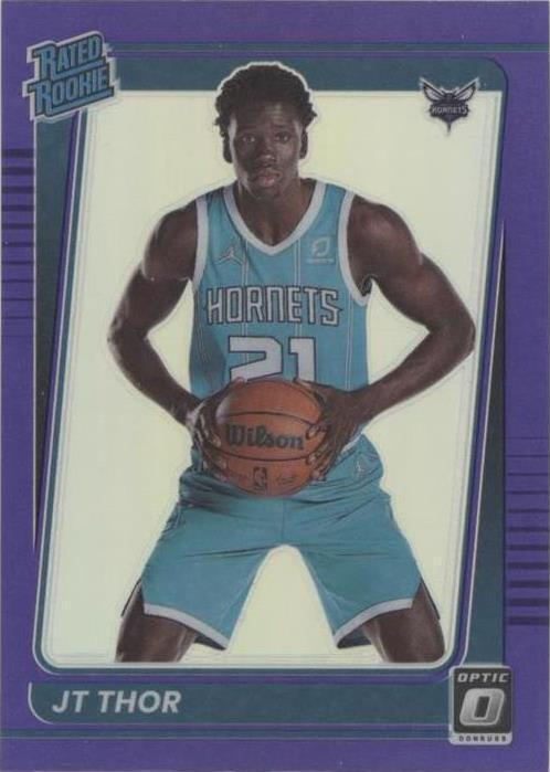 2021-22 Panini Donruss Optic - Rated Rookie JT Thor #172 Purple Prizm ...
